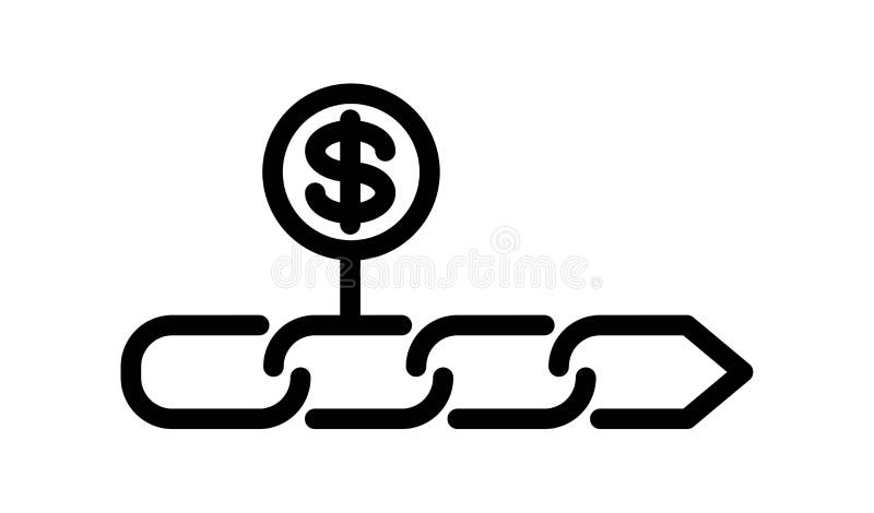 Value Chain Icon, Line Color Illustration Stock Vector - Illustration ...