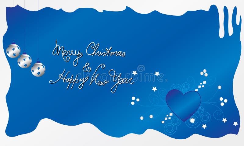 Blue Color Christmas Greeting Card Stock Illustration - Illustration of ...