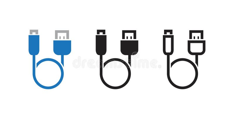 Micro USB Cable Icon , Vector Illustration Stock Vector - Illustration ...