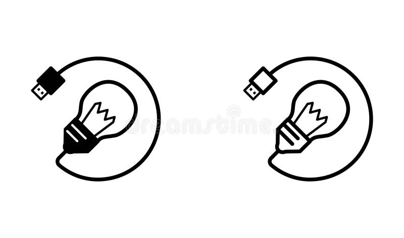 USB Led Light Bulb Icon , Vector Illustration Stock Vector ...