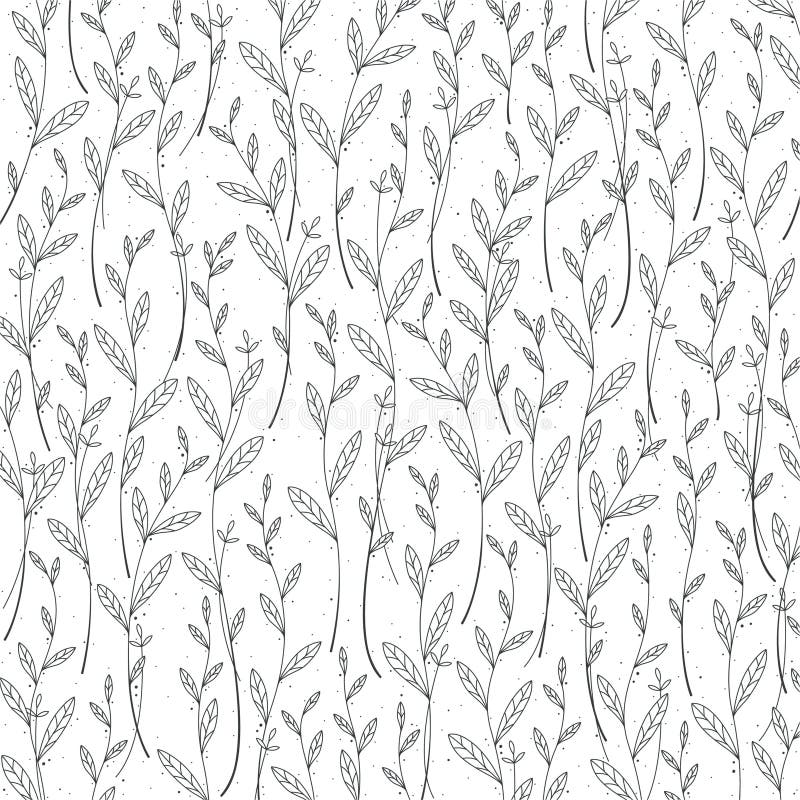 Marvelous Decorative Foliage Botanical Hand-drawn Outline Illustration ...