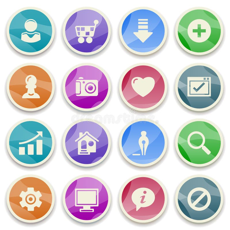 Basic Web Icons. Color Contour Series. Stock Vector - Illustration of ...