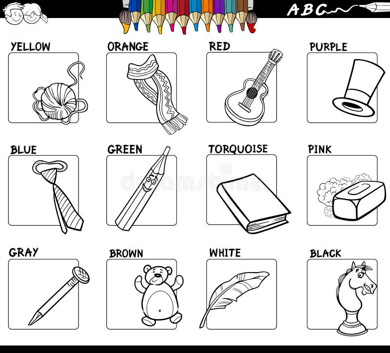 School Objects Cartoon Illustration Set Stock Vector - Illustration of ...