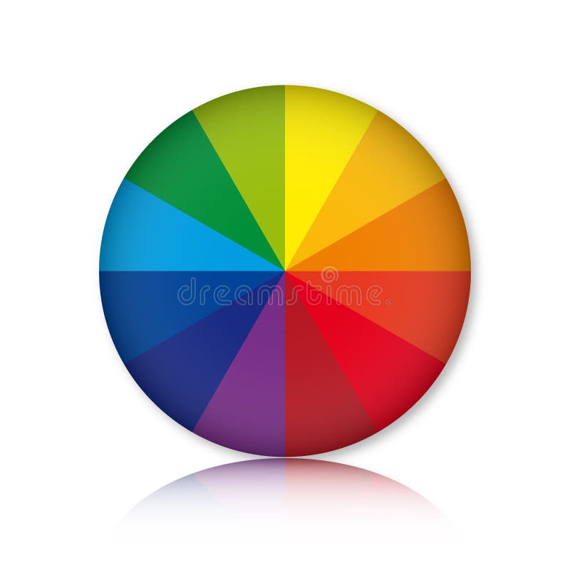 Basic Colour Wheel, Isolated on White, Vector Illustration Stock Vector ...