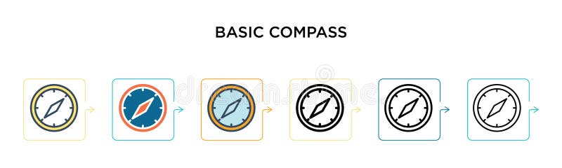 Basic Compass Icon Vector Sign And Symbol Isolated On White Background ...