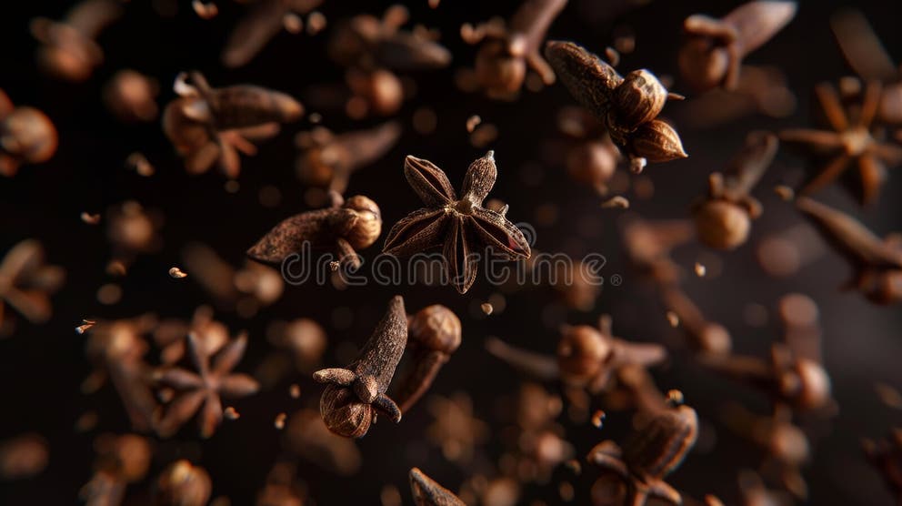 Basic Composition of a Spinning Piece of Cloves Stock Illustration ...
