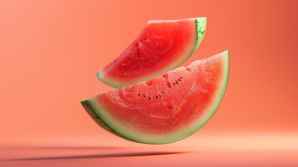 Basic Composition of a Spinning Piece of Watermelon Stock Illustration ...