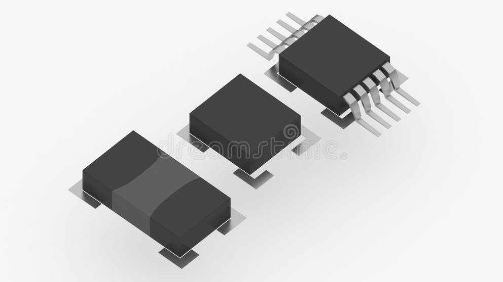 Basic Computer Equipment Parts, Isometric ,ic Components, Capacitor ,3d ...