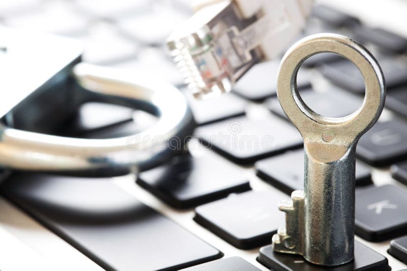 Basic Computer Security - Key Stock Image - Image of keyboard, safety ...