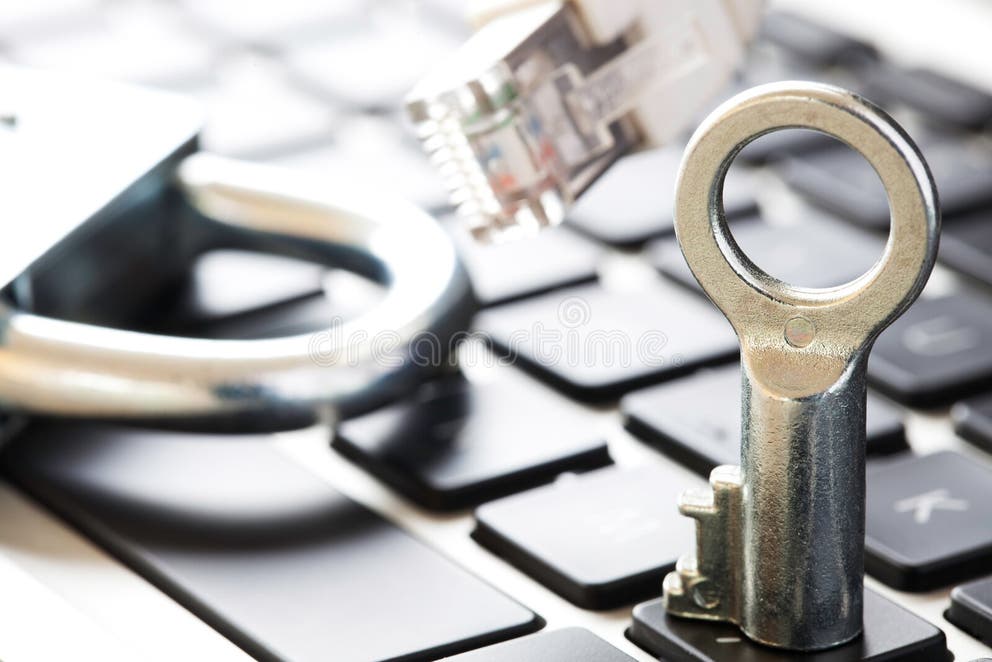 Basic Computer Security - Key Stock Image - Image of keyboard, safety ...