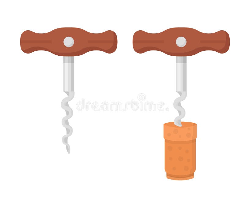 Basic Corkscrew Flat Vector Illustrations Set Stock Vector ...