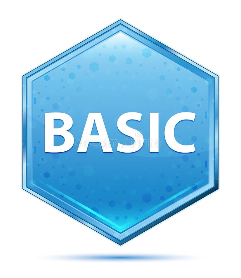 Basic Crystal Blue Hexagon Button Stock Illustration - Illustration of ...
