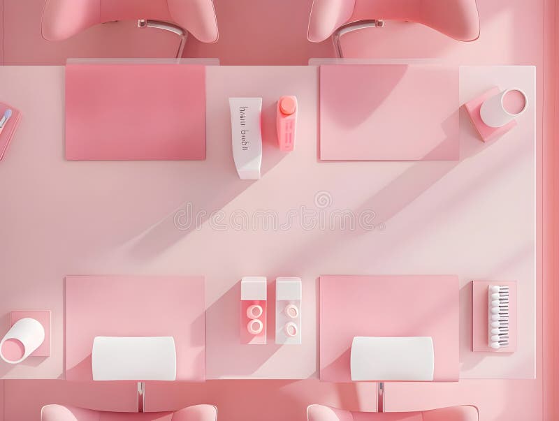 Basic 3D Illustration Showing the Interior of a Nail Salon with a Nail ...
