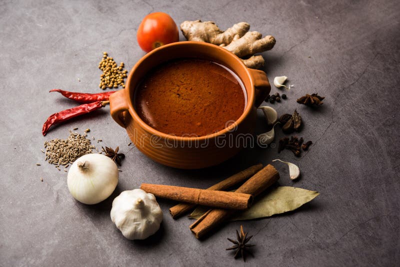 Basic Dark Colours Curry for Chicken or Spicy Indian Vegetable Stock ...
