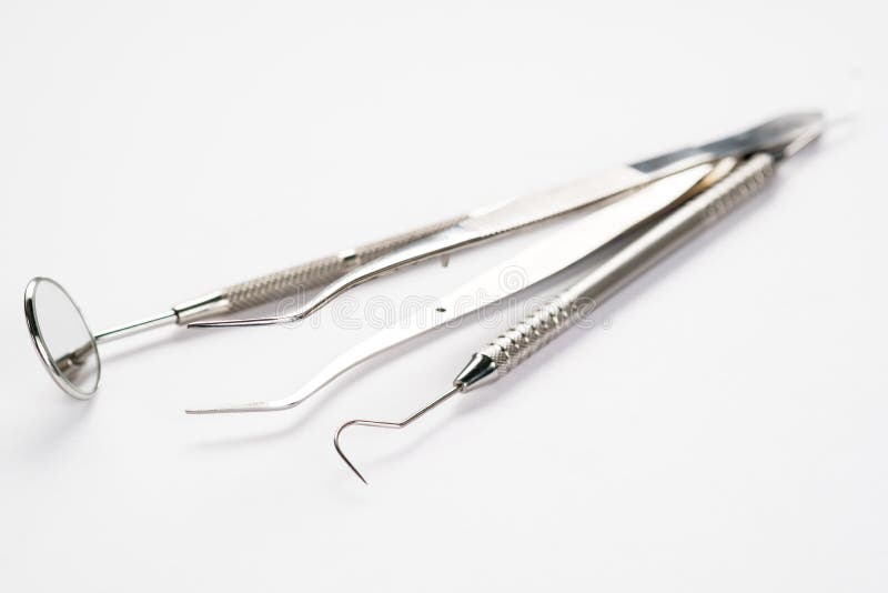 Basic dentist tools. stock image. Image of closeup, steel - 196167669