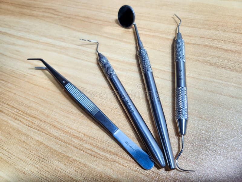 Basic Dentist Tools Made from Stainless Steel Stock Photo - Image of ...