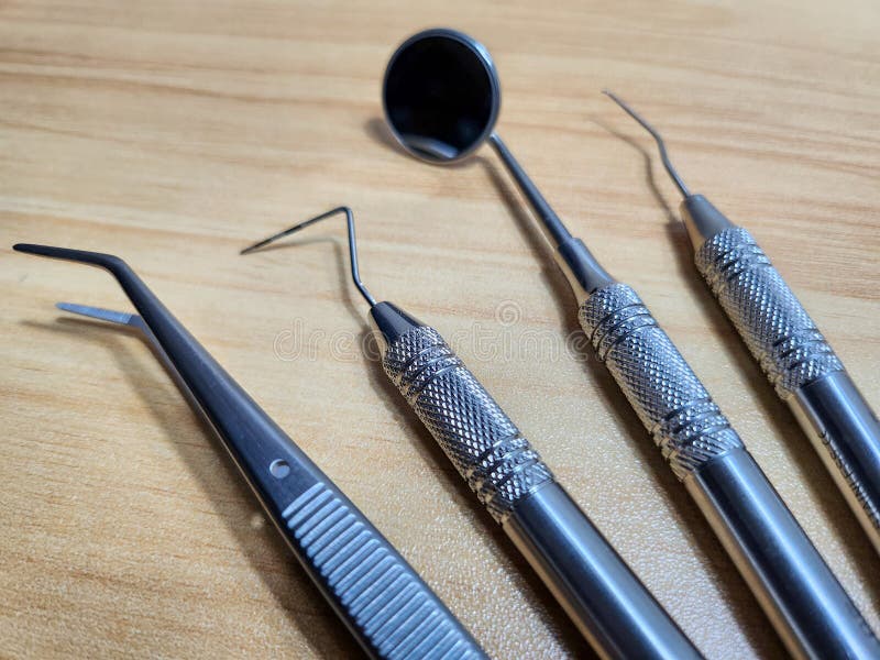Basic Dentist Tools Made from Stainless Steel Stock Image - Image of ...
