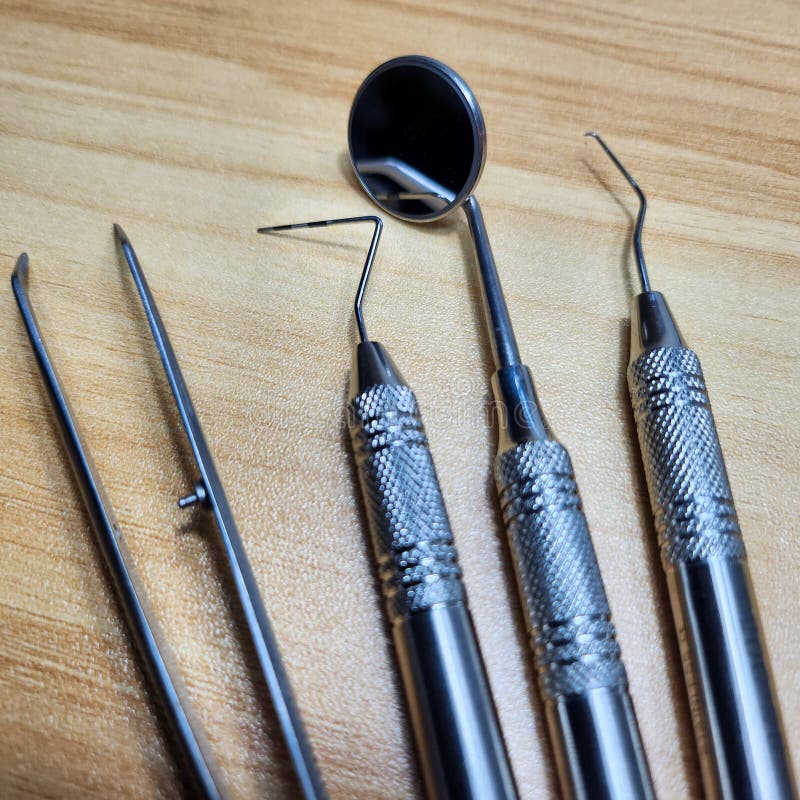 Basic Dentist Tools Made from Stainless Steel Stock Photo - Image of ...