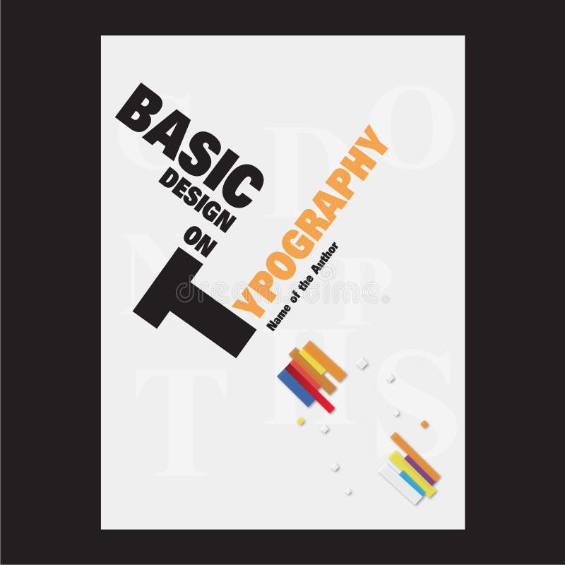 Basic Design on Typography Book Cover Design Stock Vector ...