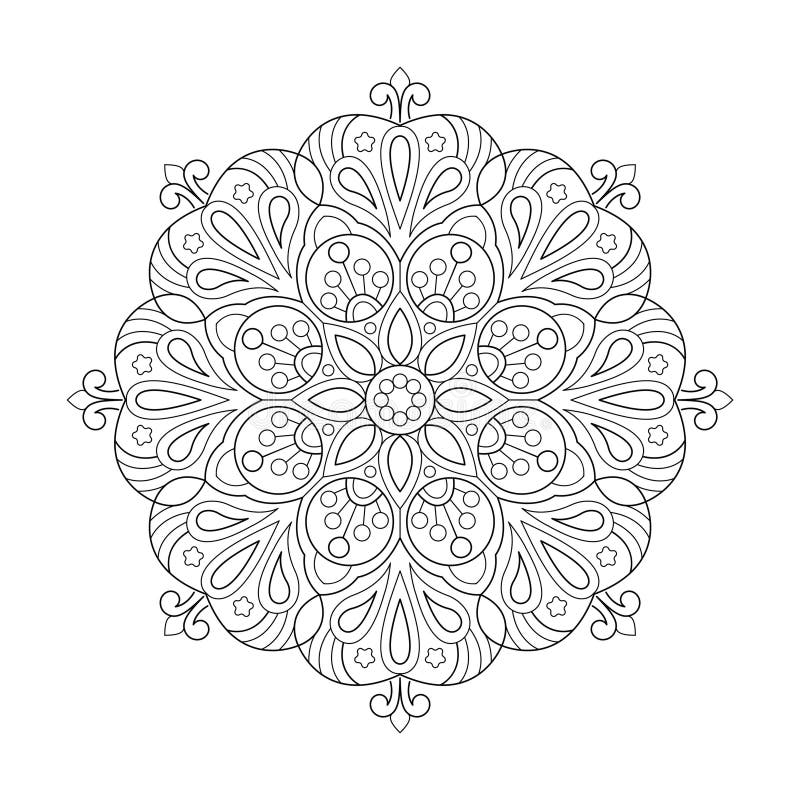 Basic Digital Mandala Design Printable Coloring Book Page Stock Vector ...