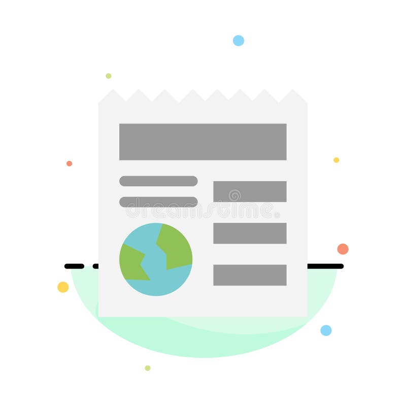 Basic, Document, Globe, Ui Abstract Flat Color Icon Template Stock ...