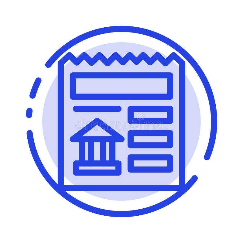 Basic, Document, Ui, Bank Blue Dotted Line Line Icon Stock Vector ...