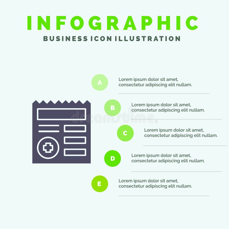Basic, Document, Ui, Medical Solid Icon Infographics 5 Steps ...