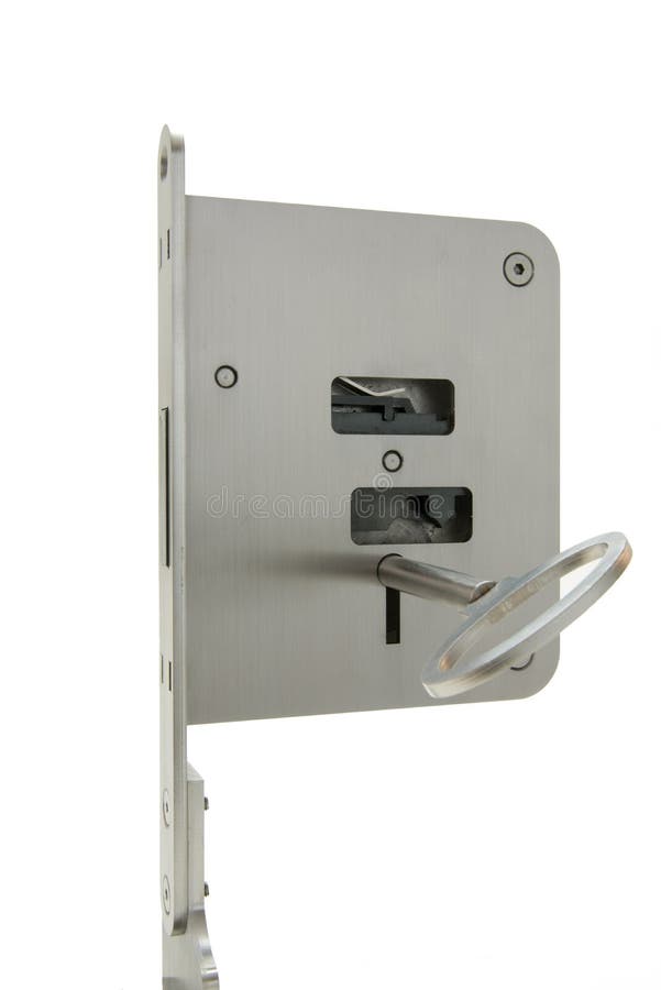 Basic door lock with key stock photo. Image of entry - 65554616