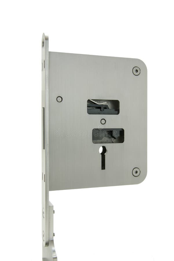 Basic door lock with key stock image. Image of latch - 65554589