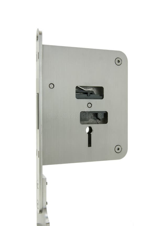 Basic door lock with key stock image. Image of latch - 65554589