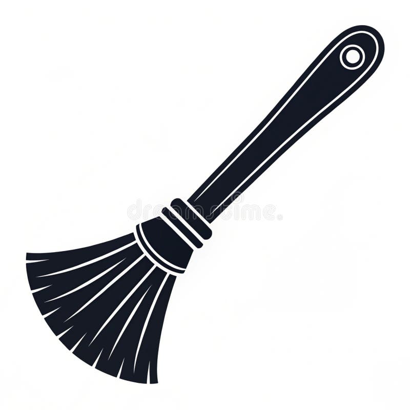 Basic Dusting Brush Single Color Silhouette Stock Illustration ...