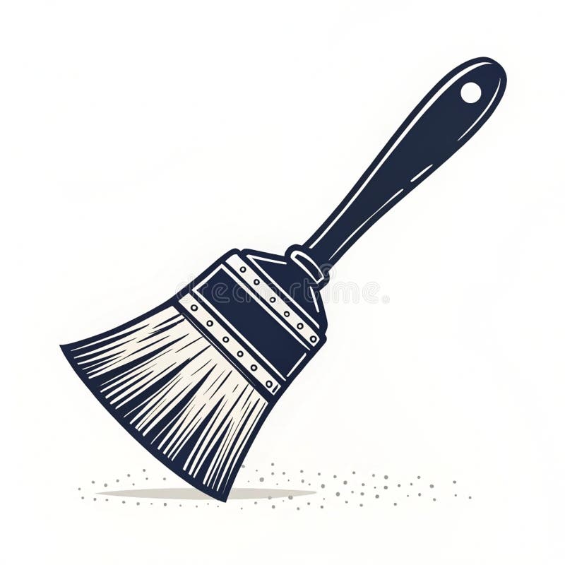 Basic Dusting Brush Single Color Silhouette Stock Illustration ...