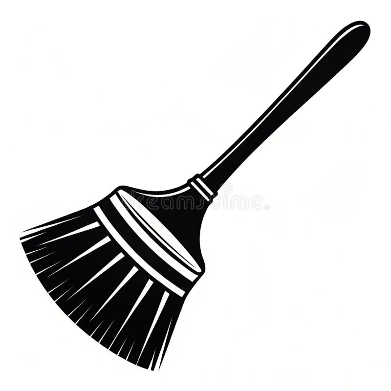 Basic Dusting Brush Single Color Silhouette Stock Illustration ...