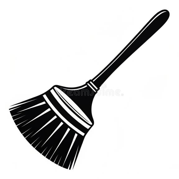 Basic Dusting Brush Single Color Silhouette Stock Illustration - Illustration of household ...