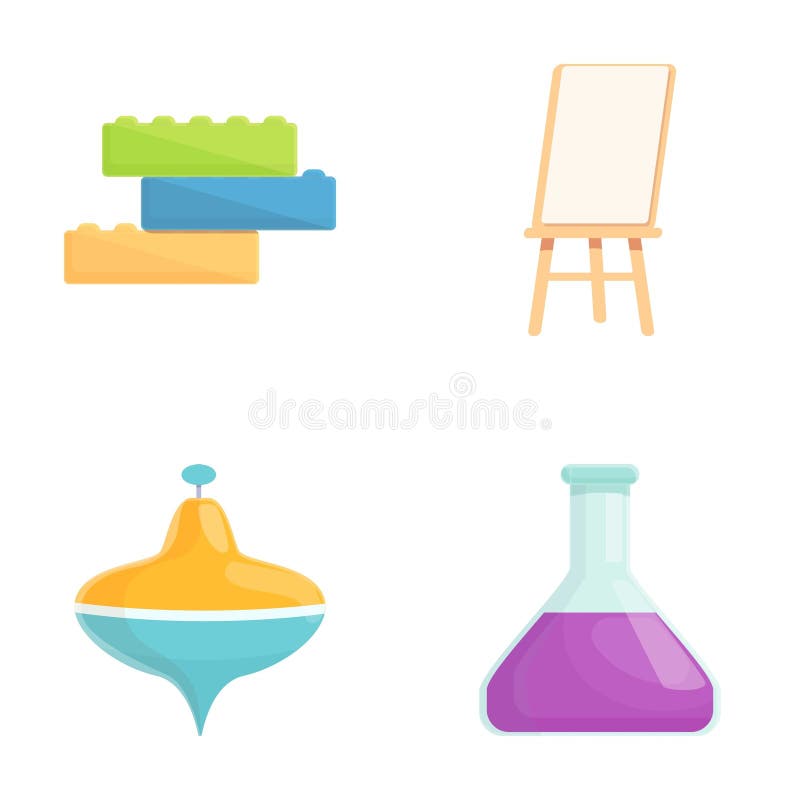 Basic Education Icons Set Cartoon Vector. Early Learning Educational ...