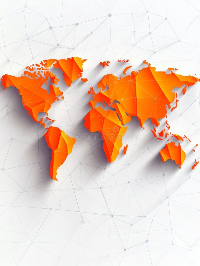 A Basic yet Effective World Map Image with Dots and Lines, Great for ...