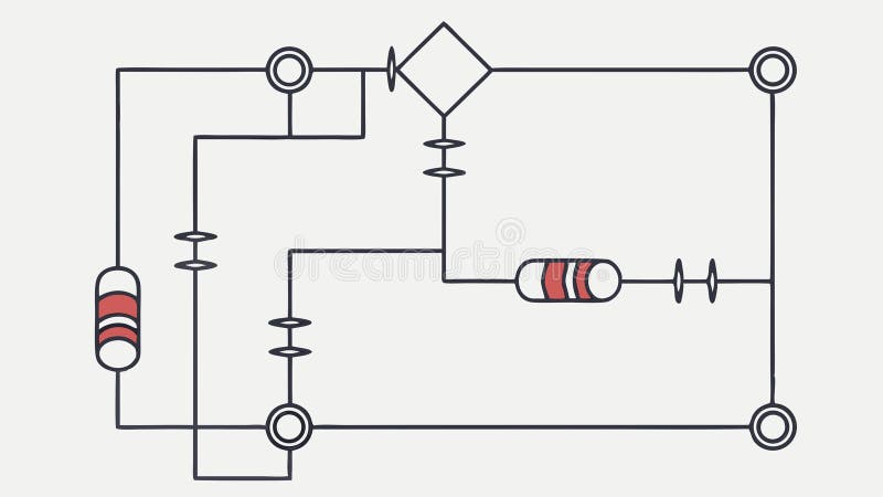 Basic Electronic Circuit Diagram, Resistor & Components, Vector Design ...