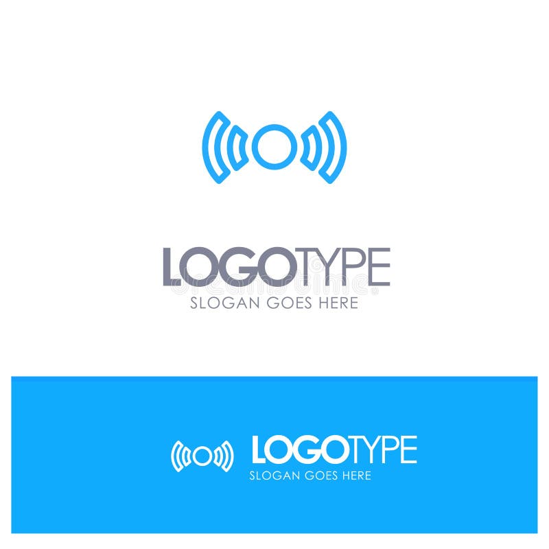 Basic, Essential, Signal, Ui, Ux Blue OutLine Logo with Place for ...