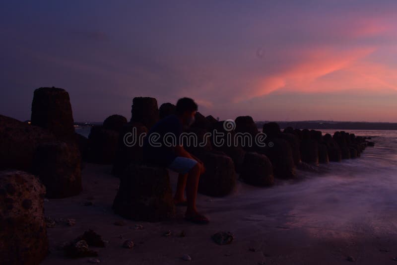 Basic File, Sunset on the Beach, Good for Learning Editing Stock Photo ...
