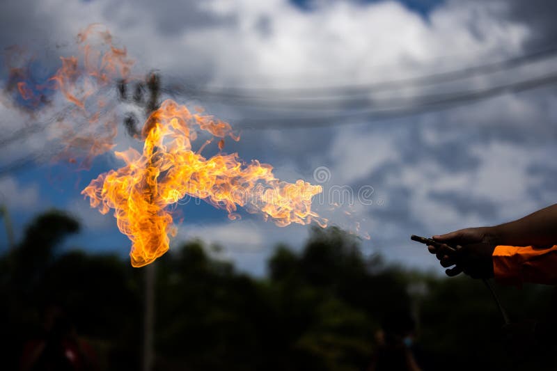 Basic Fire Fighting and Practice of the Emergency. Stock Photo - Image ...
