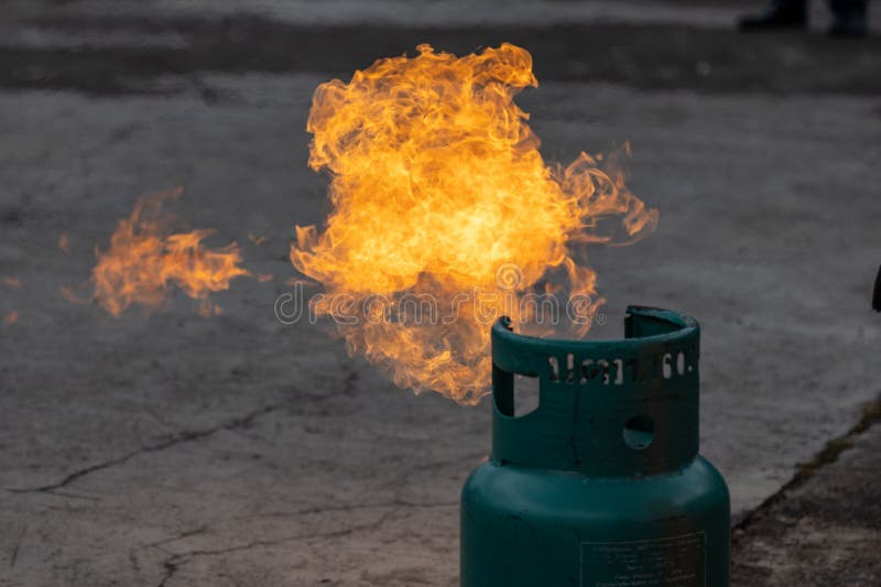 Basic Fire Fighting and Practice of the Emergency. Stock Image - Image ...