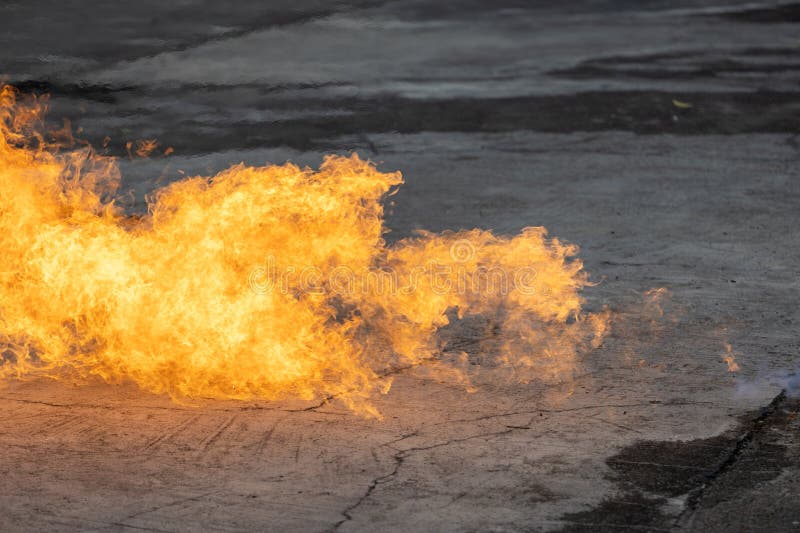 Basic Fire Fighting and Practice of the Emergency. Stock Image - Image ...