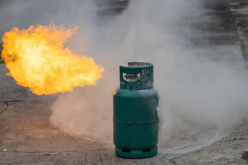 Basic Fire Fighting and Practice of the Emergency. Stock Photo - Image ...