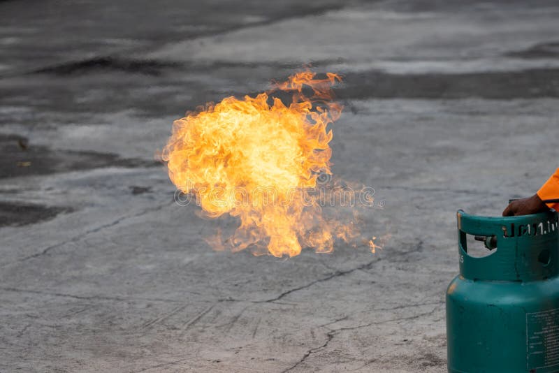 Basic Fire Fighting and Practice of the Emergency. Stock Image - Image ...