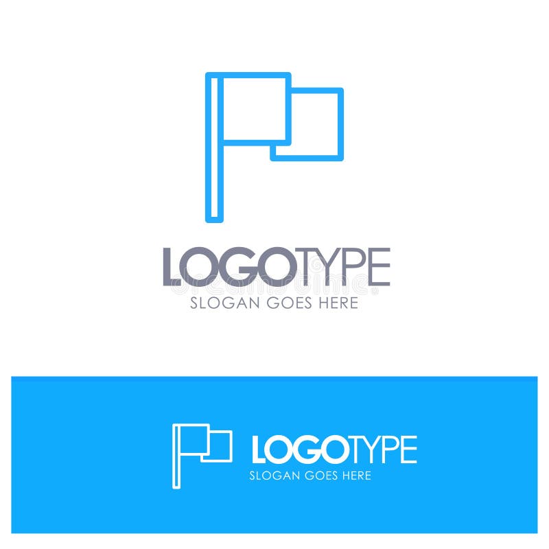 Basic, Flag, Ui Blue OutLine Logo with Place for Tagline Stock Vector ...