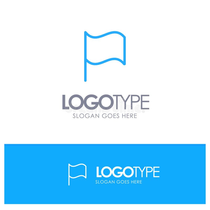 Basic, Flag, Ui Blue OutLine Logo with Place for Tagline Stock Vector ...