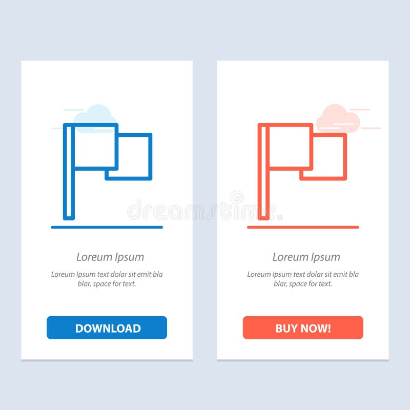 Basic, Flag, Ui Blue and Red Download and Buy Now Web Widget Card ...