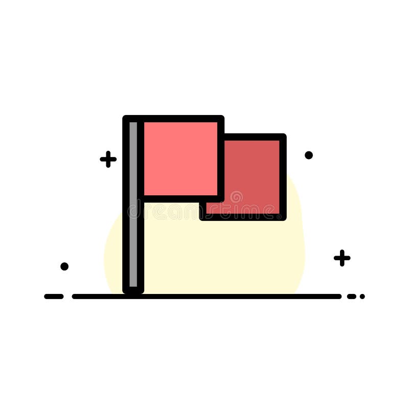 Basic, Flag, Ui Business Flat Line Filled Icon Vector Banner Template ...