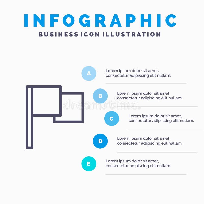 Basic, Flag, Ui Line Icon with 5 Steps Presentation Infographics ...