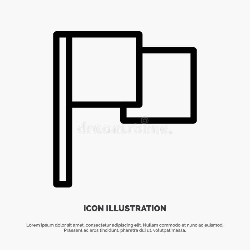 Basic, Flag, Ui Line Icon Vector Stock Vector - Illustration of blue ...